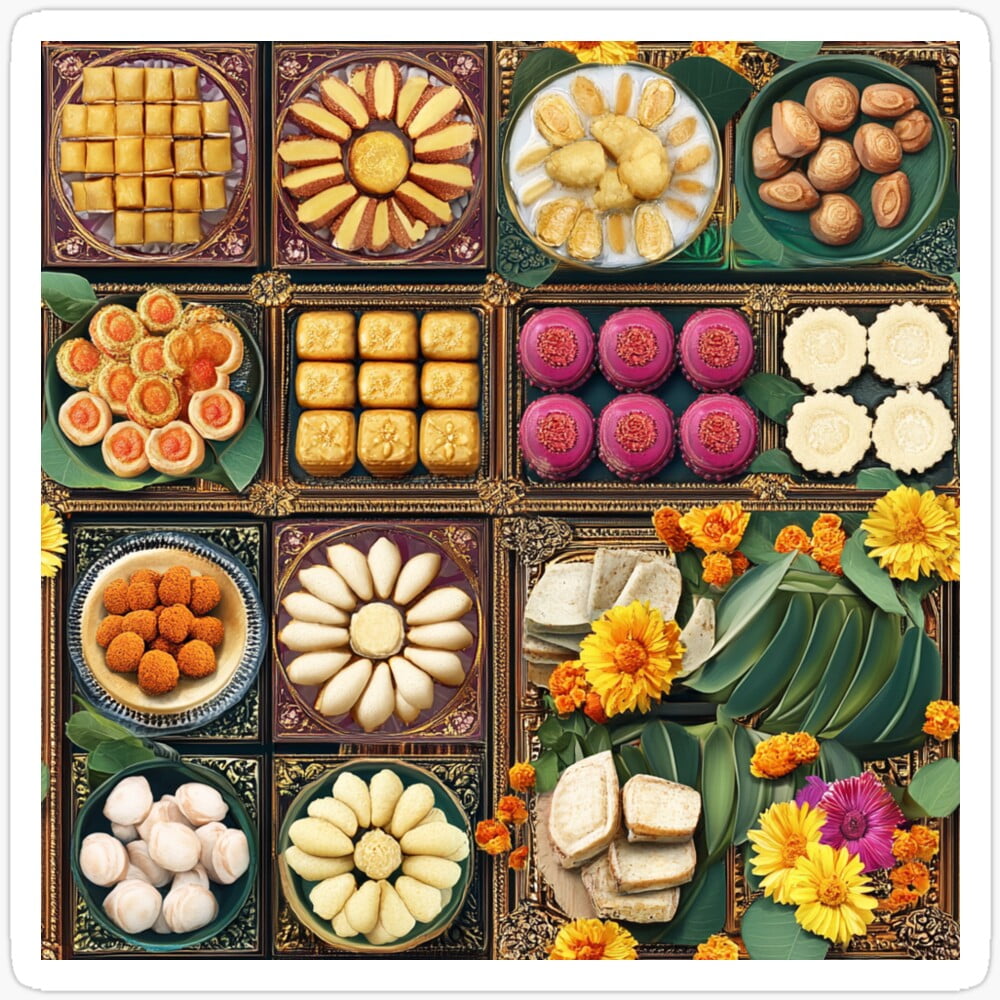 DOPASTICKER Diwali Sweets: Colorful Feast Sticker Phone Decal Water ...