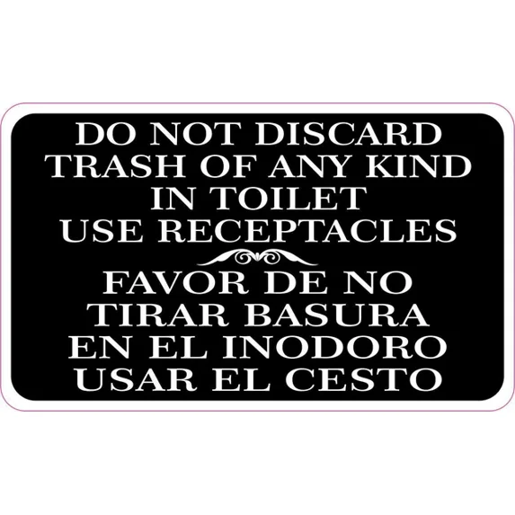DOPASTICKER Do Not Discard Trash In Toilet Sticker Business Sticker ...