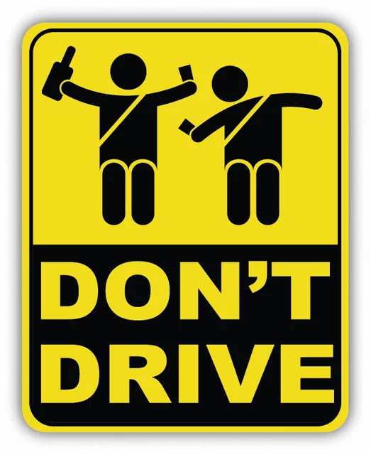 DOPASTICKER Do Not Drive Drunken Warning Sticker Decal Phone Decal ...