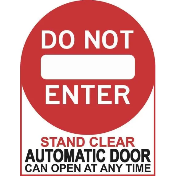 DOPASTICKER Do Not Enter Stand Clear Automatic Door Sticker Business ...
