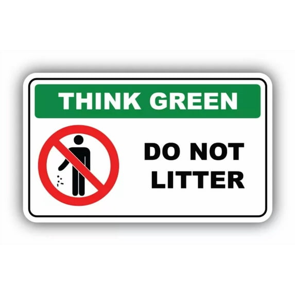 DOPASTICKER Do Not Litter Think Green Sticker Decal Phone Decal Water ...