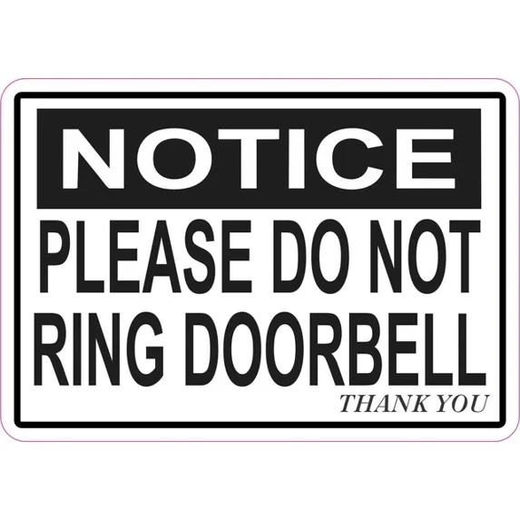 DOPASTICKER Do Not Ring Doorbell Sticker Business Sticker Phone Sticker ...