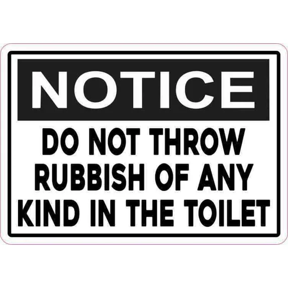 DOPASTICKER Do Not Throw Rubbish In The Toilet Sticker Phone Sticker ...