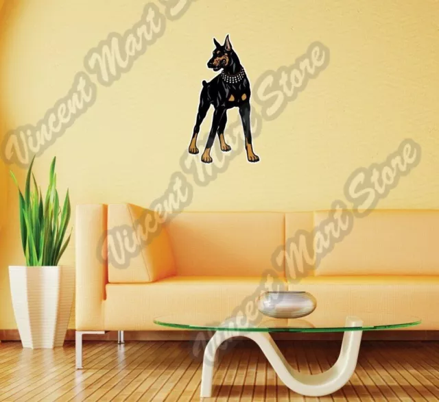 DOPASTICKER Doberman Pinscher Dog Breed Pet Wall Sticker Room Interior ...