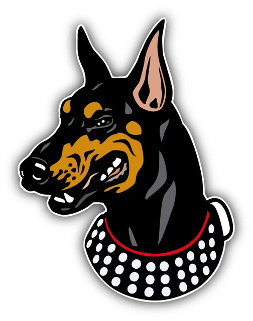 DOPASTICKER Doberman Pinscher Dog Mascot Sticker Decal Phone Decal ...