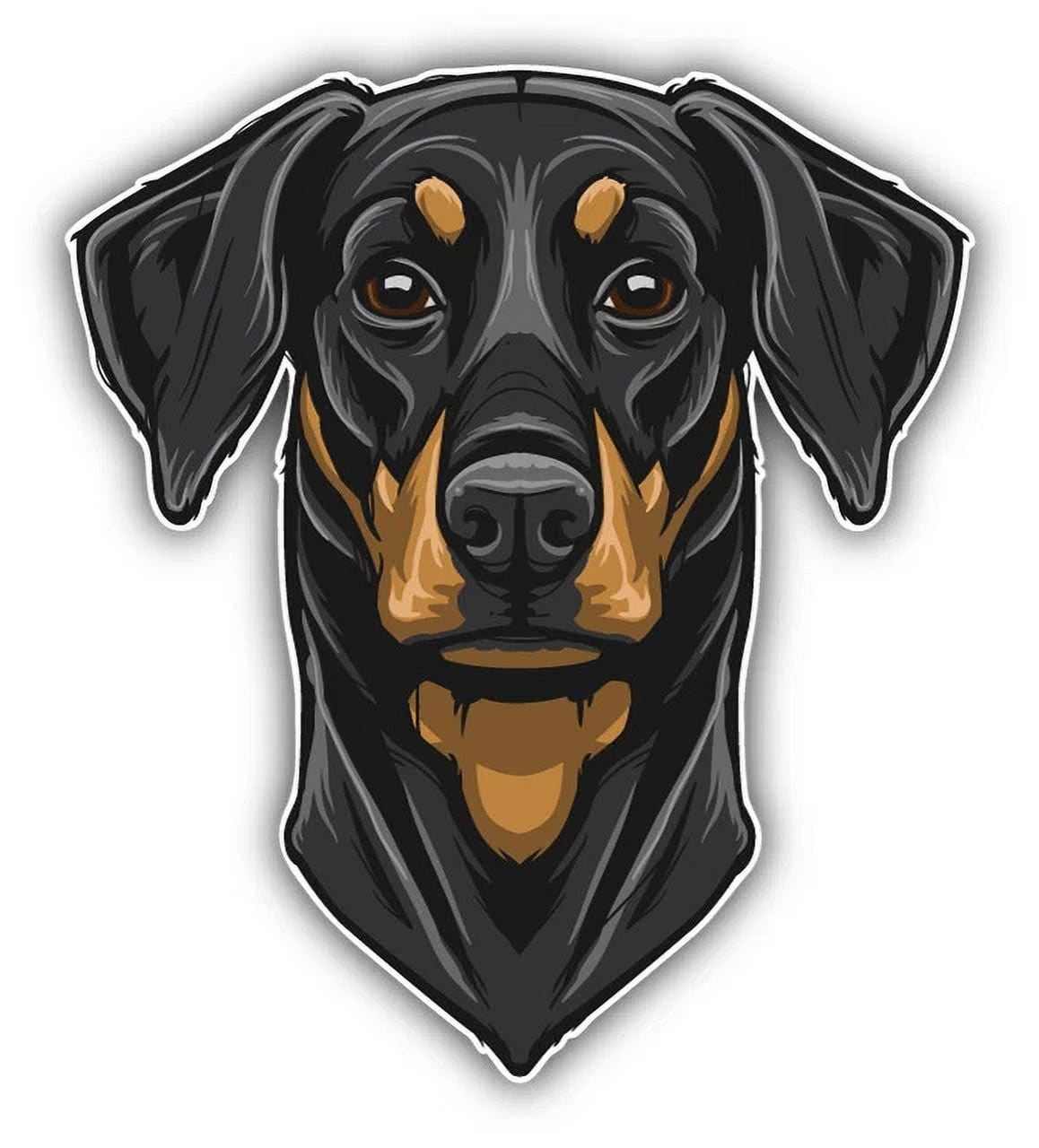 DOPASTICKER Doberman Pinscher Head Mascot Sticker Decal Phone Decal ...