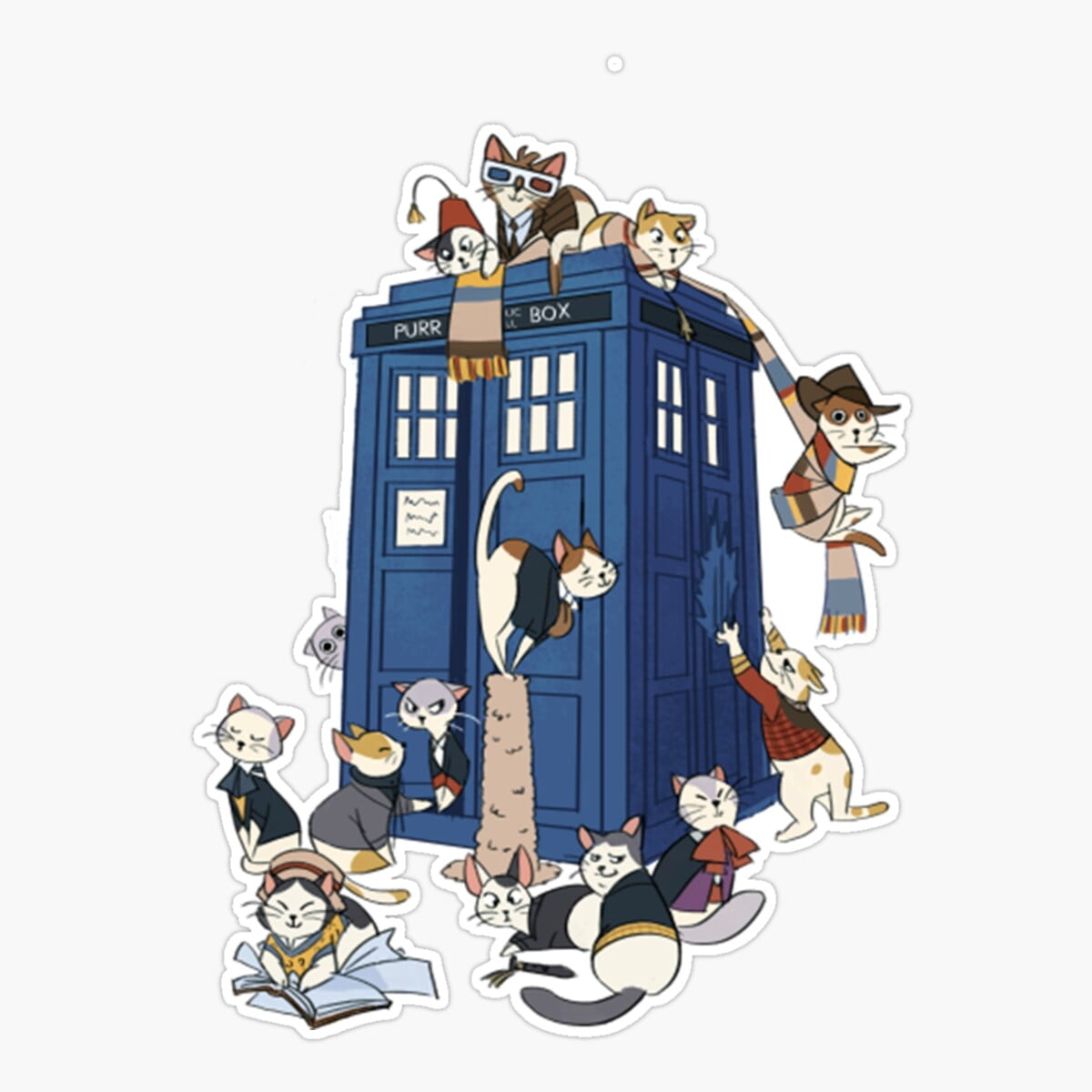 DOPASTICKER Doctor Cat Sticker, Phone Sticker Water Bottle Sticker Car ...