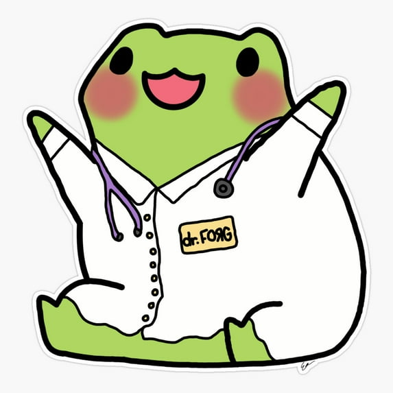 DOPASTICKER Doctor Frog Sticker, Phone Sticker Water Bottle Sticker Car ...