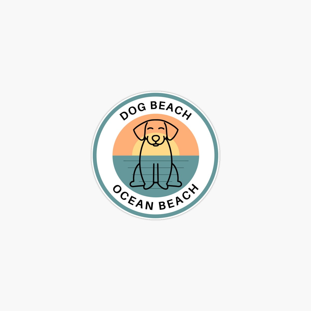 DOPASTICKER Dog Beach In Ocean Beach, California Sticker, Phone Sticker ...