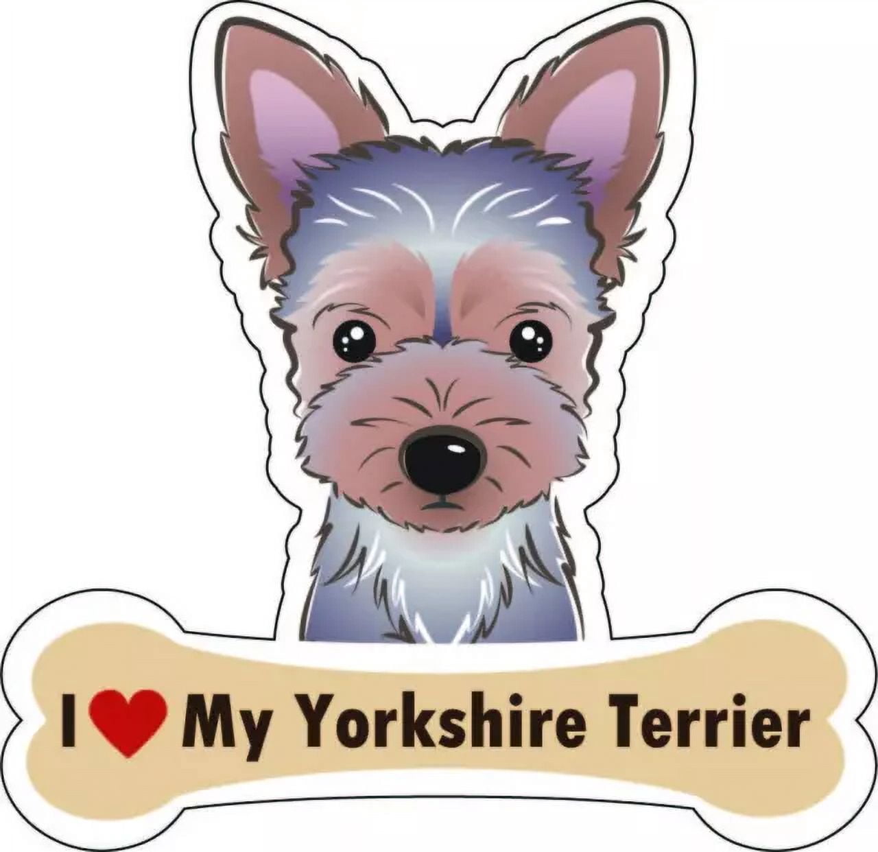 DOPASTICKER Dog Bone I Love My Yorkshire Terrier Car Sign Puppy Decal ...