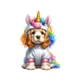 DOPASTICKER Dog In Unicorn Outfit Car Sticker Dogs Sticker Phone ...