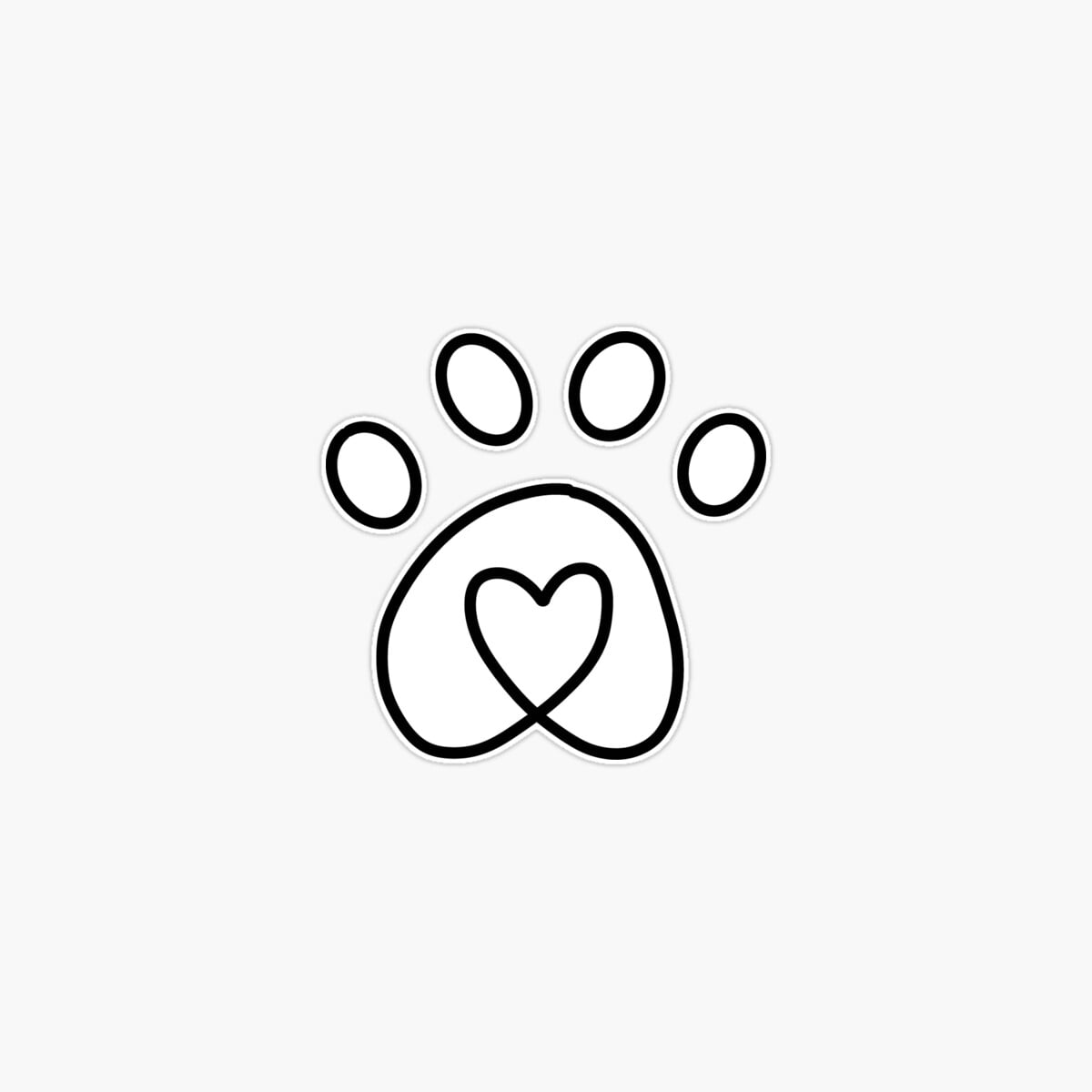 DOPASTICKER Dog Paw Silhouette Sticker, Phone Sticker Water Bottle ...
