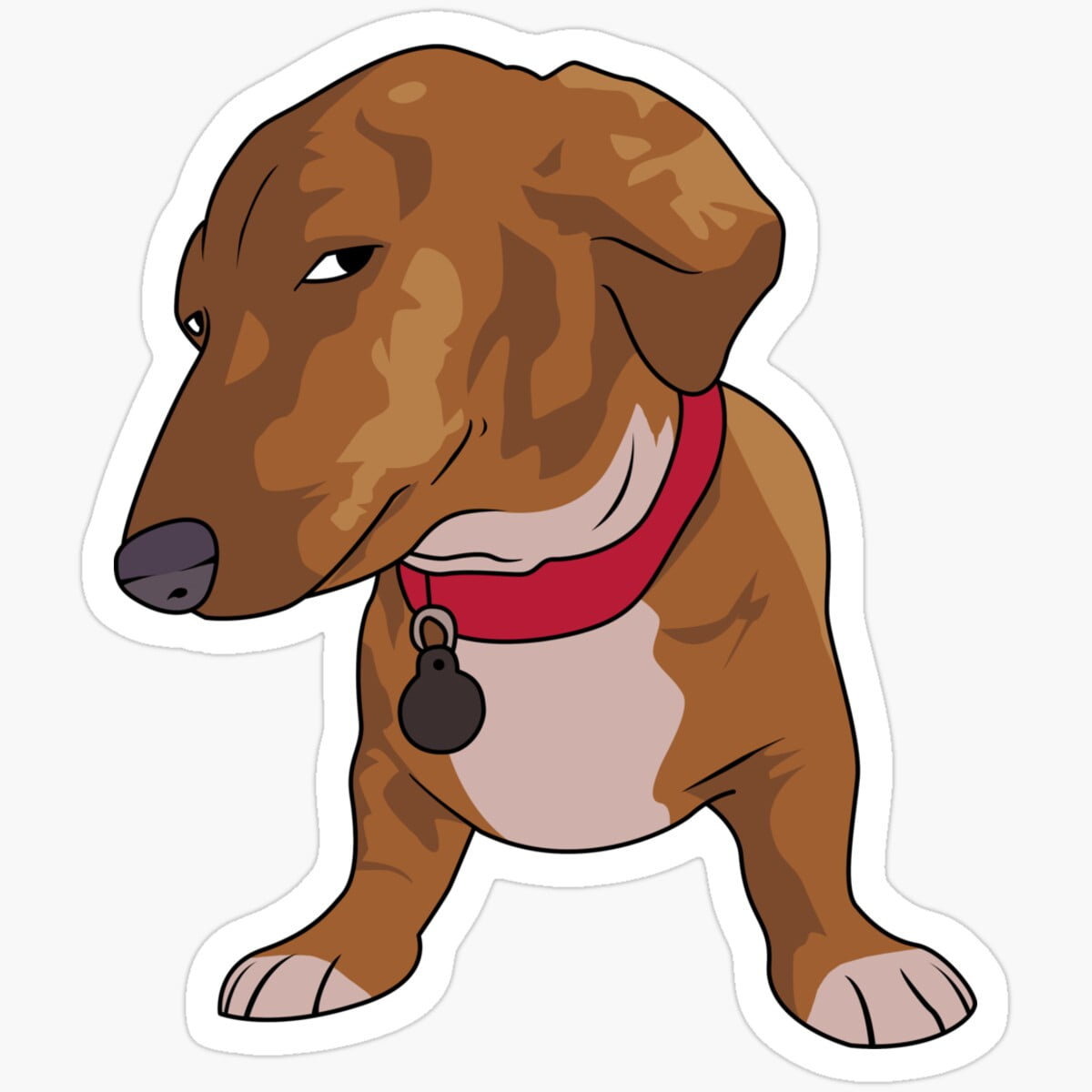 DOPASTICKER Dog Side Eye Dachshund Sticker, Waterproof Sticker For Pet ...