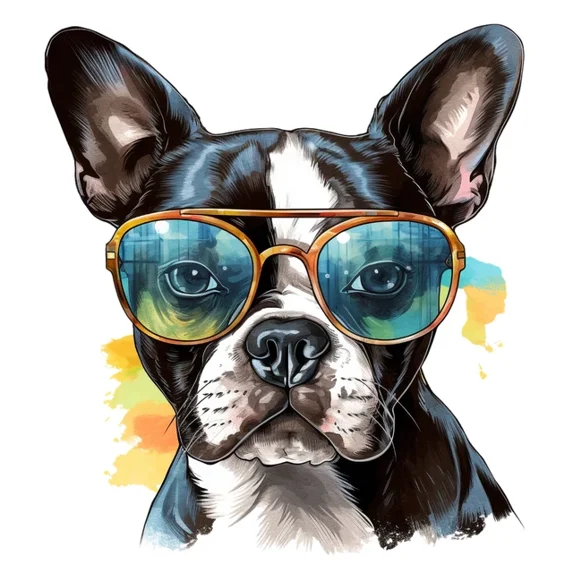 DOPASTICKER Dog With Sunglasses Car Sticker Dog Sticker Phone Sticker ...