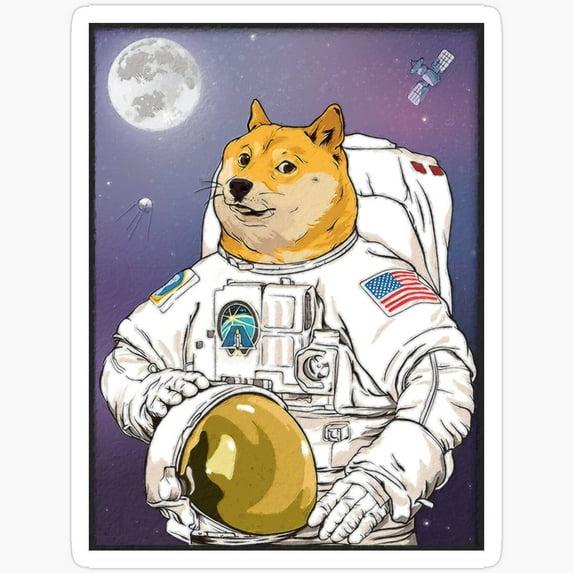 DOPASTICKER Dogecoin To The Moon Poster Sticker Waterproof Sticker For ...