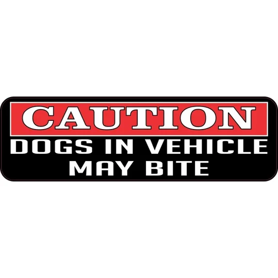 DOPASTICKER Dogs In Vehicle May Bite Sticker Phone Sticker, Latop ...