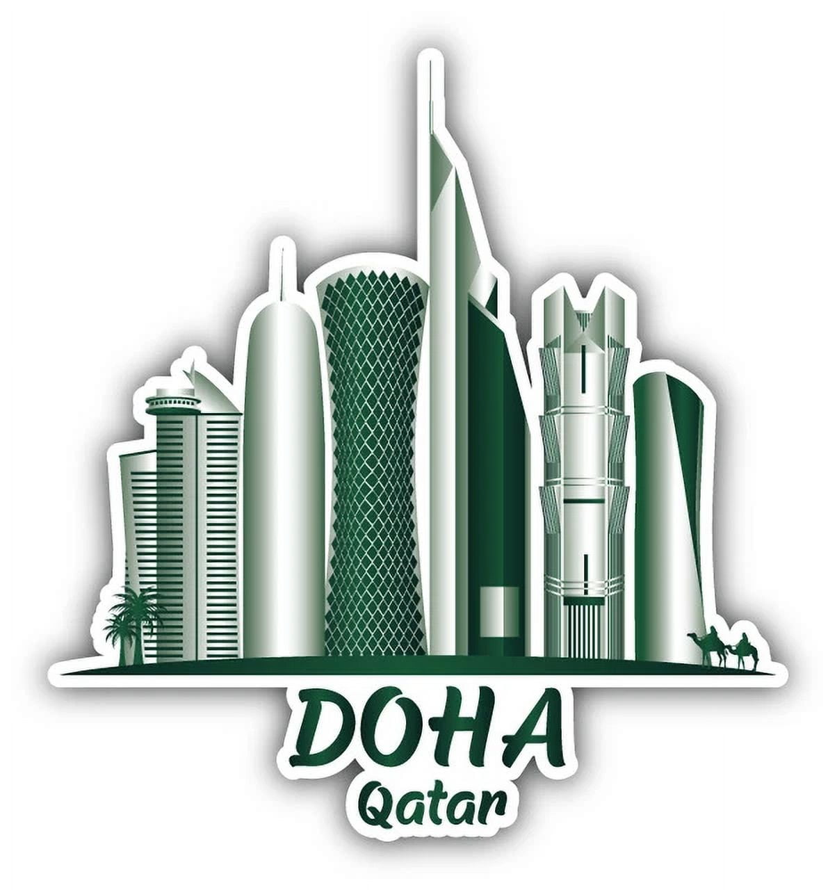 DOPASTICKER Doha Qatar Travel Sticker Decal Phone Decal Water Bottle ...