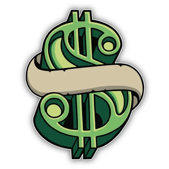 DOPASTICKER Dollar Money Sticker Decal Phone Decal Water Bottle ...