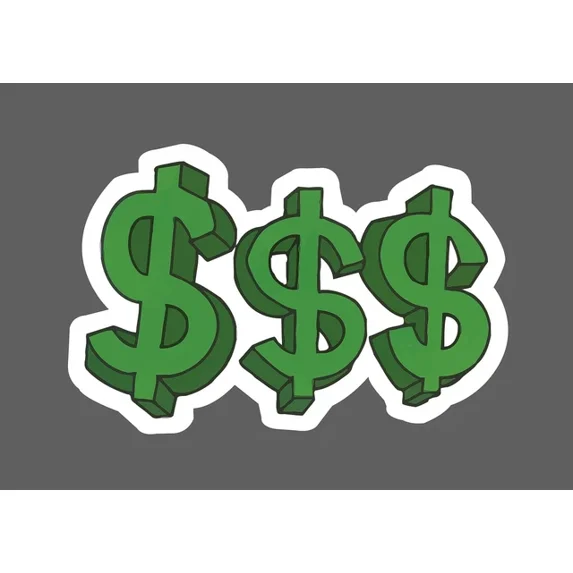 DOPASTICKER Dollar Sticker Money Green Cash Work Business Sticker Phone ...