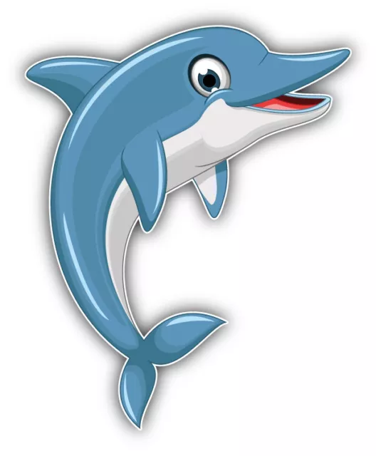 DOPASTICKER Dolphin Cartoon Sticker Decal Phone Decal Water Bottle ...