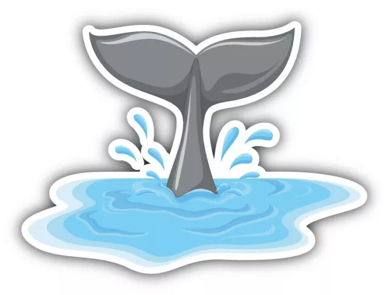DOPASTICKER Dolphin Tail Cartoon Sticker Decal Phone Decal Water Bottle ...