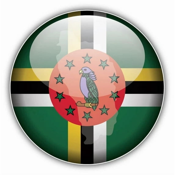 DOPASTICKER Dominica Map Flag Label Car Sticker Phone Water Bottle ...