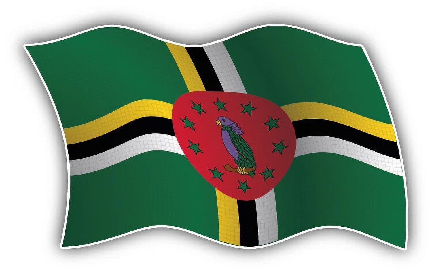 DOPASTICKER Dominica Wavy Flag Car Bumper Sticker Decal Gift You ...