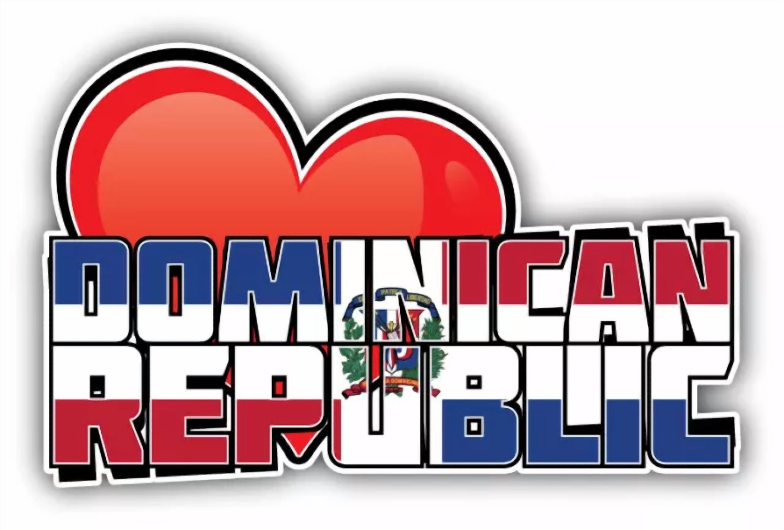 DOPASTICKER Dominican Republic Art Heart Flag Travel Sticker Decal ...