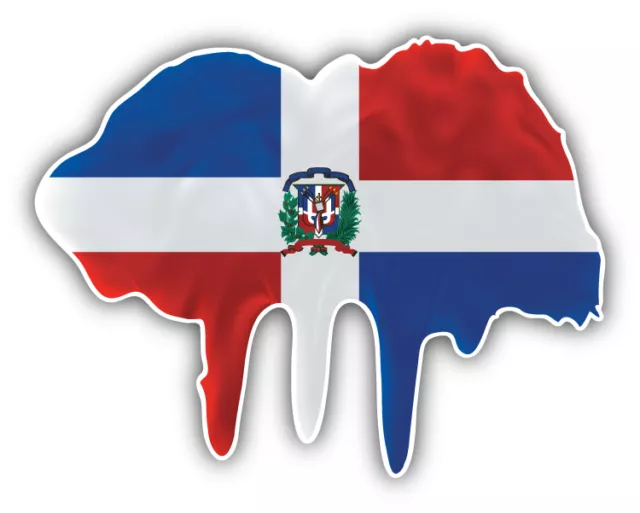 DOPASTICKER Dominican Republic Flag Blot Sticker Decal Phone Decal ...