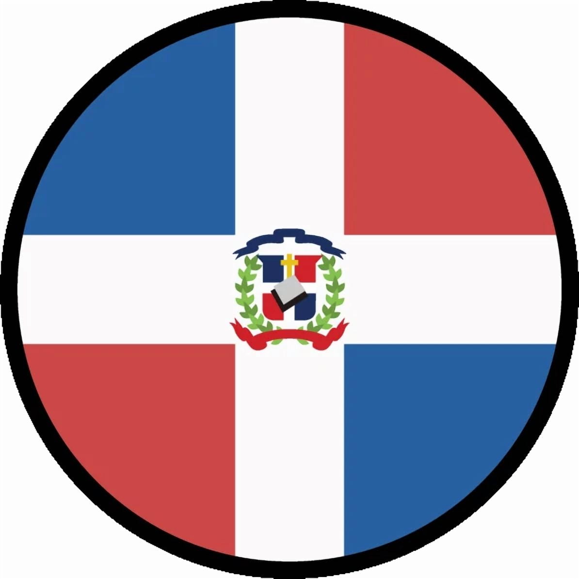 DOPASTICKER Dominican Republic Flag Circle Sticker Decal Phone Decal ...