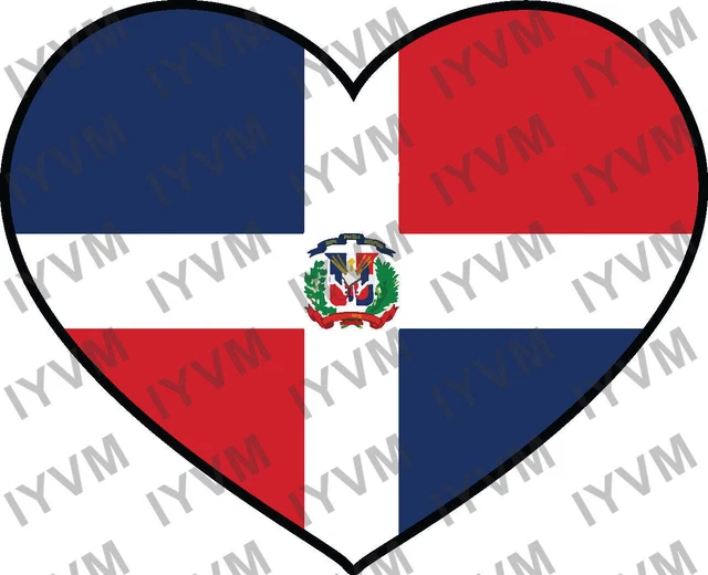 DOPASTICKER Dominican Republic Flag Heart Sticker Decal Phone Decal ...