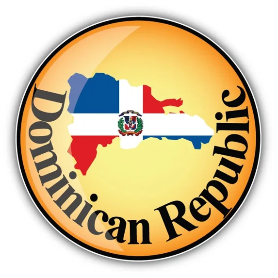 DOPASTICKER Dominican Republic Glossy Map Flag Sticker Decal Phone ...