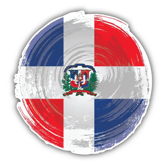 DOPASTICKER Dominican Republic Grunge Flag Sticker Decal Phone Decal ...