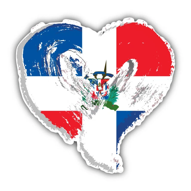 DOPASTICKER Dominican Republic Heart Flag Sticker Decal Phone Decal ...