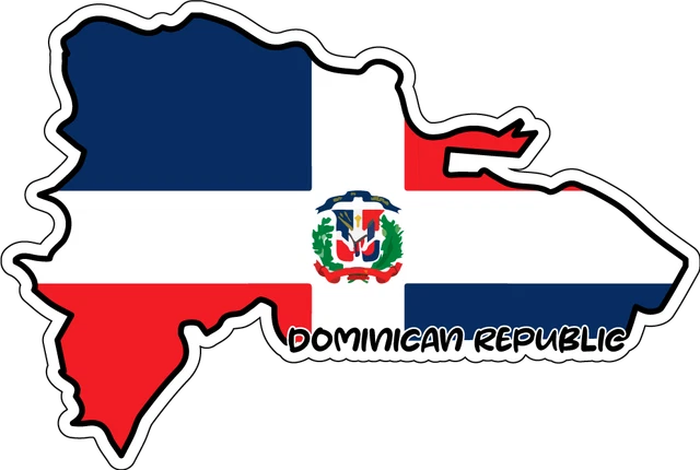 DOPASTICKER Dominican Republic Map Flag Sticker Decal Phone Decal Water ...