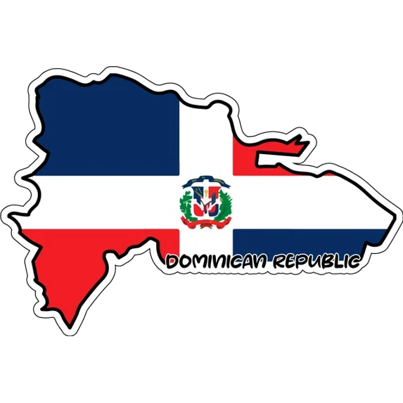 DOPASTICKER Dominican Republic Map Flag Sticker Decal Phone Decal Water ...