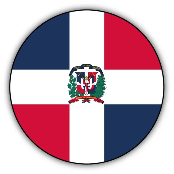 DOPASTICKER Dominican Republic Round Flag Sticker Decal Phone Decal ...