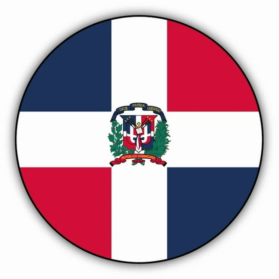 DOPASTICKER Dominican Republic Round Flag Sticker Decal Phone Decal ...