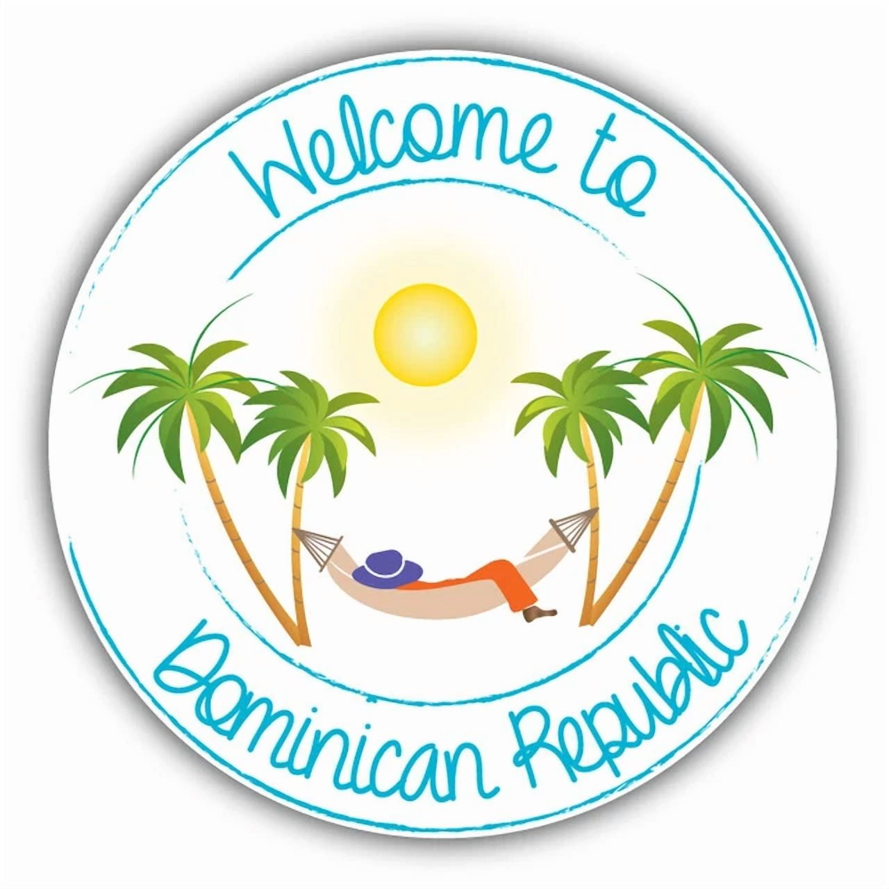 DOPASTICKER Dominican Republic Travel Welcome Label Sticker Decal Phone ...