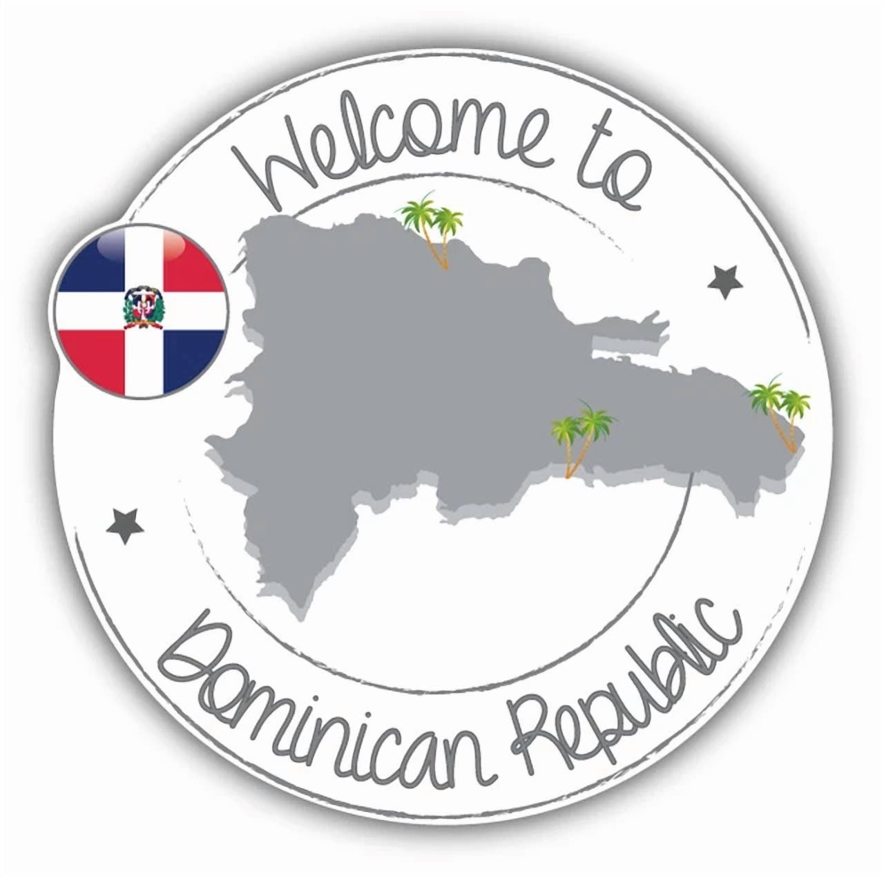 DOPASTICKER Dominican Republic Welcome Label Sticker Decal Phone Decal ...