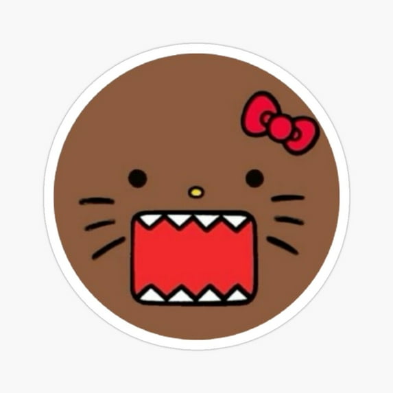 DOPASTICKER Domo Cat Kitty Circle Decorative Laptop, Phone Stickers ...