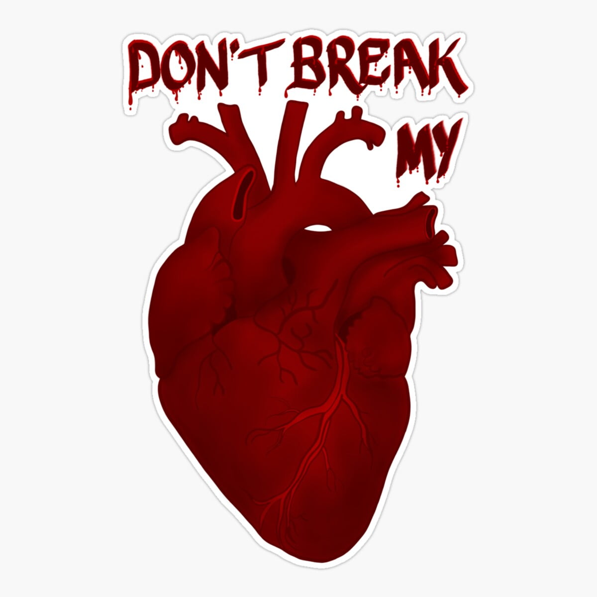 DOPASTICKER Don'T Break My Heart Sticker, Phone Sticker Water Bottle ...