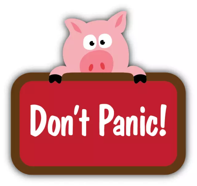 DOPASTICKER Don'T Panic Pig Slogan Sticker Decal Phone Decal Water Bottle Stickers, Cars ...