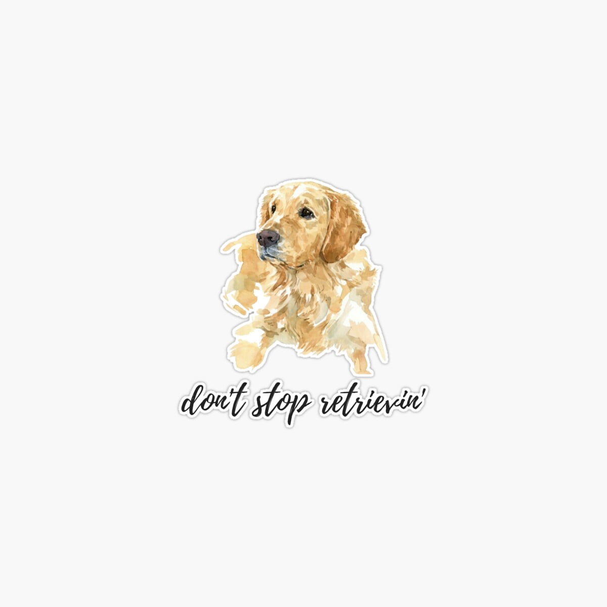 DOPASTICKER Don'T Stop Retrievin', Watercolor Dog Sticker Phone Sticker ...