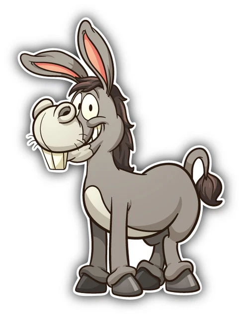 DOPASTICKER Donkey Cartoon Sticker Decal Phone Decal Water Bottle ...