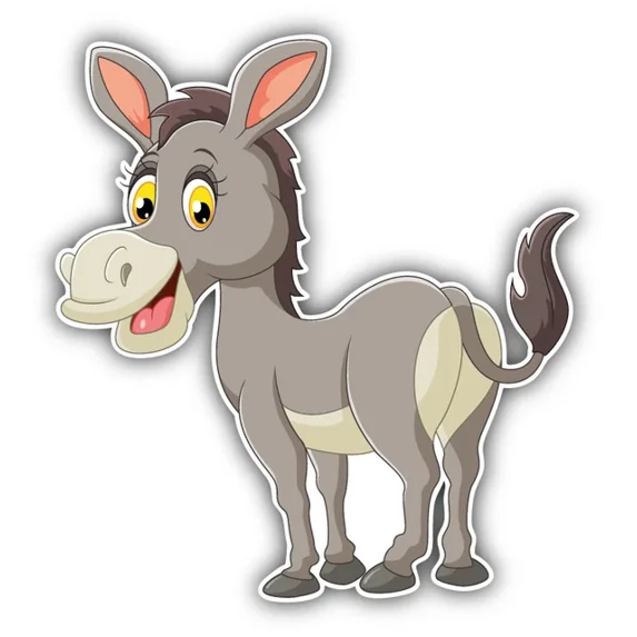 DOPASTICKER Donkey Cartoon Sticker Decal Phone Decal Water Bottle ...