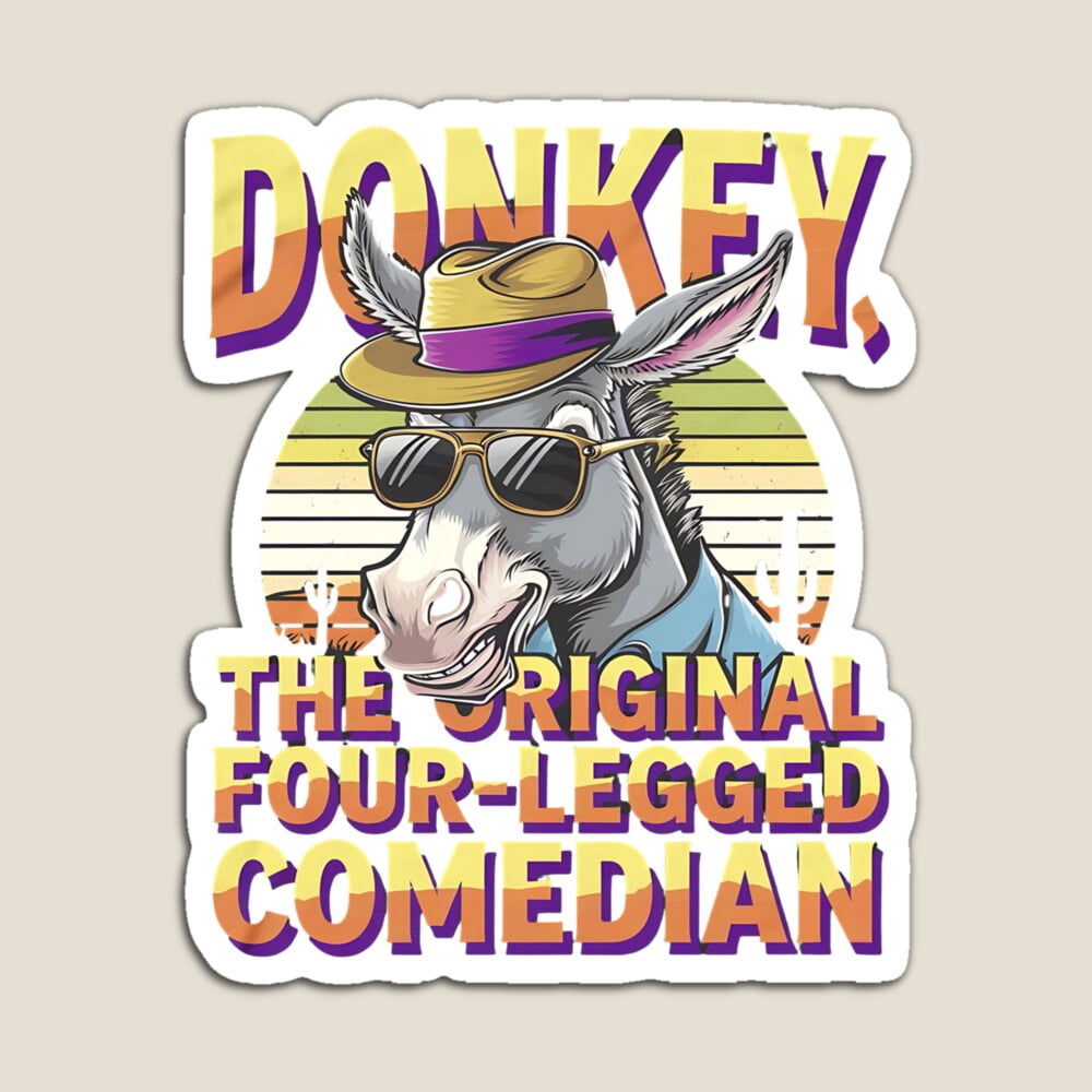 DOPASTICKER Donkey Comedian - Donkey Silhouette - Donkeys Are Awesome ...