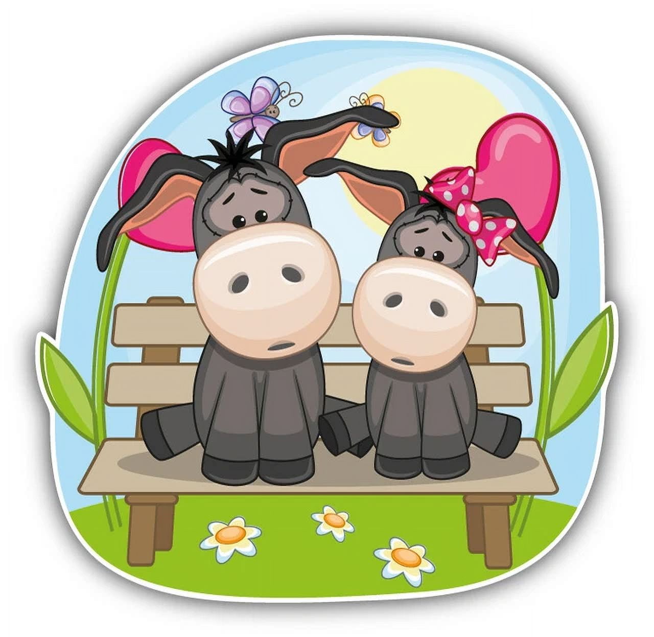 DOPASTICKER Donkey Couple Car Sticker Phone Decal Water Bottle Stickers ...