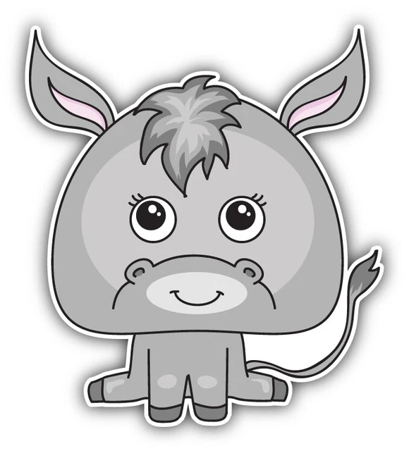 DOPASTICKER Donkey Cub Cartoon Car Sticker Phone Decal Water Bottle ...
