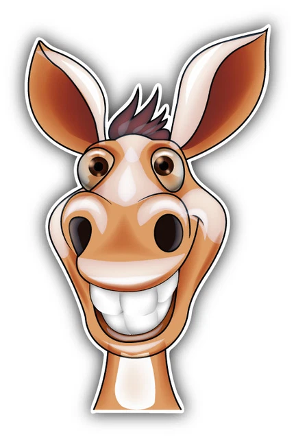 DOPASTICKER Donkey Head Mascot Sticker Decal Phone Decal Water Bottle ...